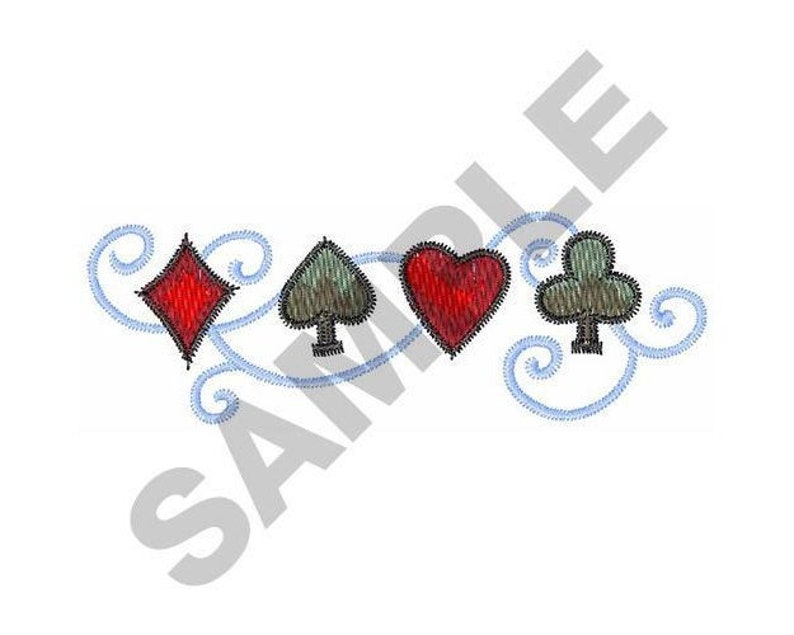 Playing Card Suits Machine Embroidery Design - Etsy