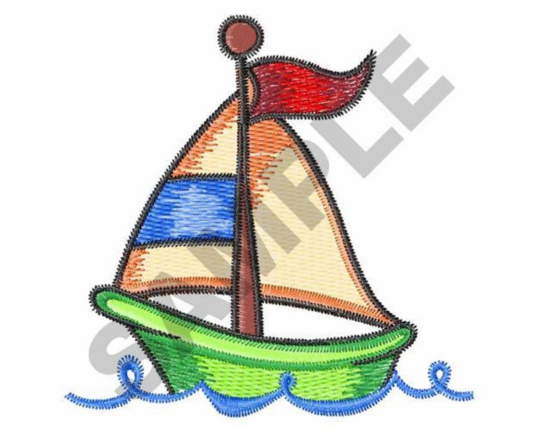 Sailboat Machine Embroidery Design - Etsy