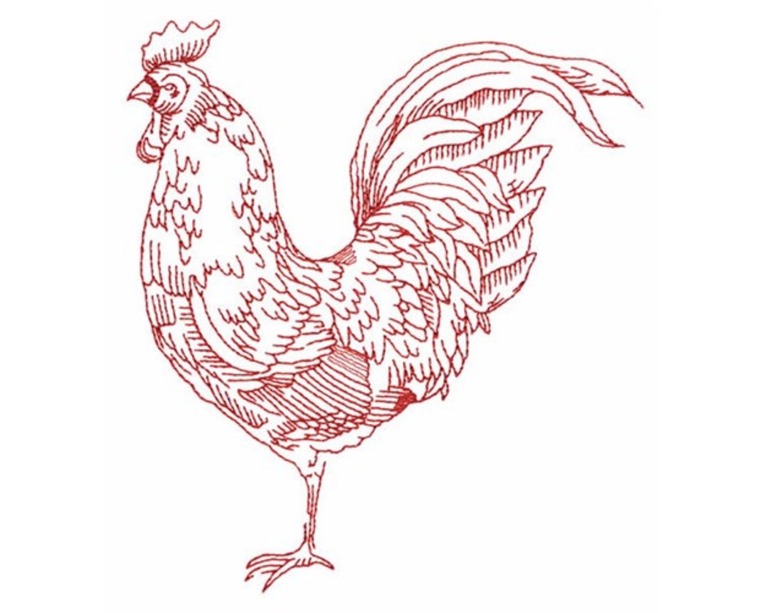 Rooster - Machine Embroidery Design - Etsy