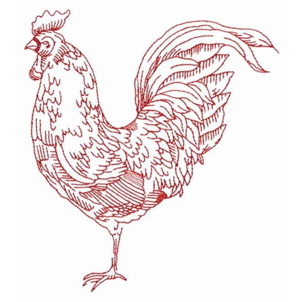 Rooster Embroidery - Etsy