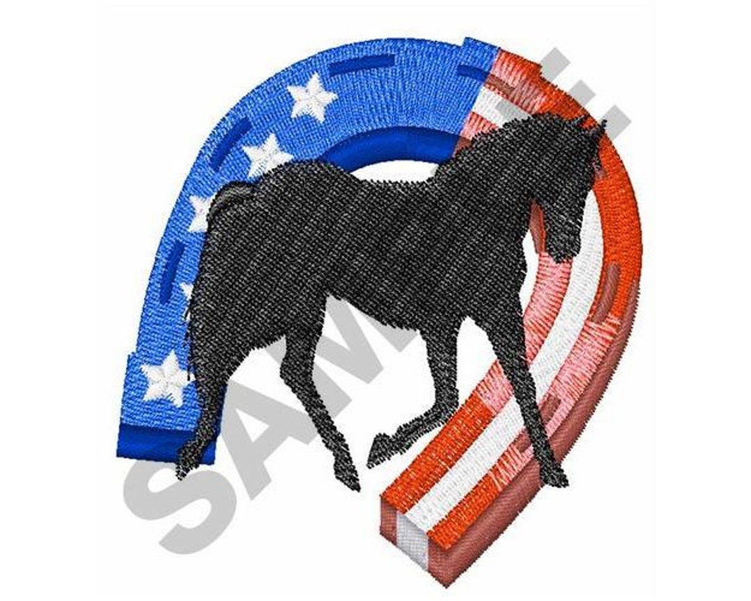 American Horseshoe Machine Embroidery Design - Etsy