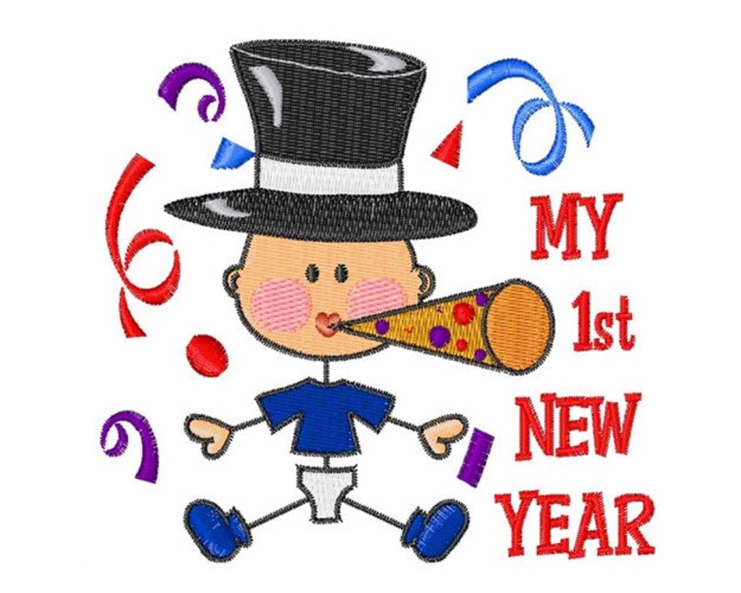 First New Year Machine Embroidery Design - Etsy
