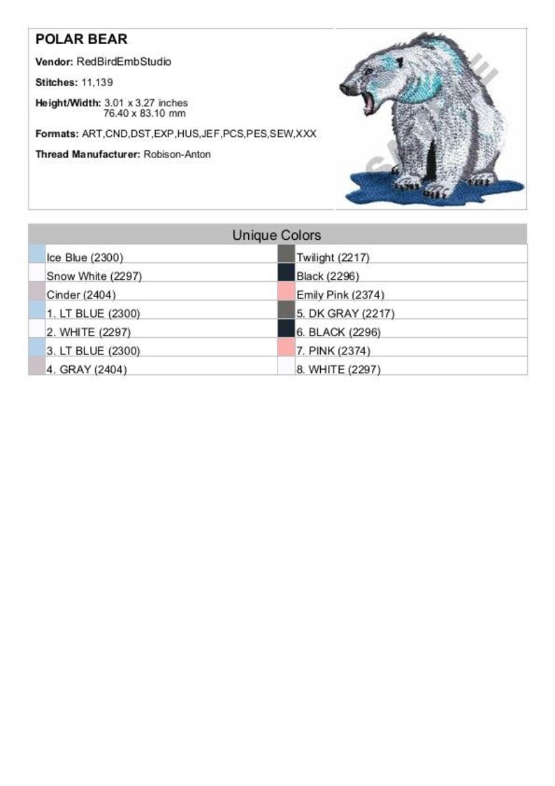 Polar Bear - Machine Embroidery Design - Etsy