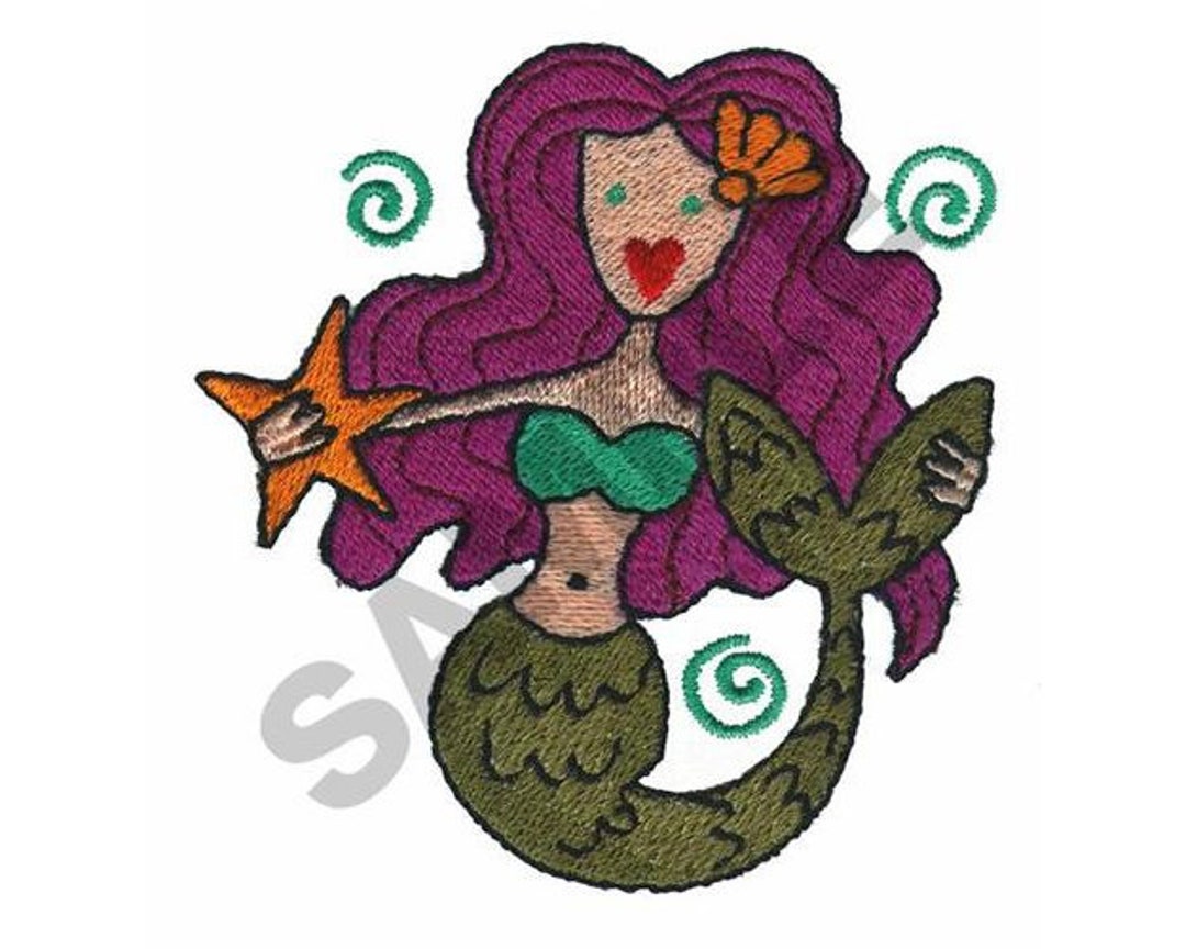 Mermaid Machine Embroidery Design - Etsy