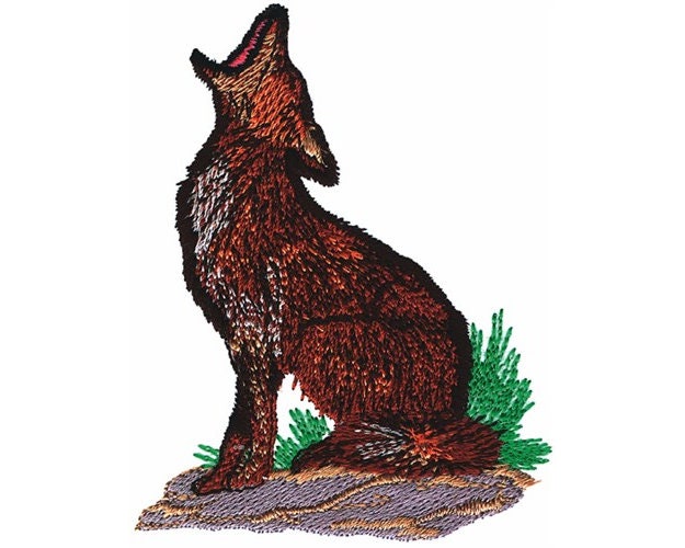 Coyote Howling - Machine Embroidery Design - Etsy