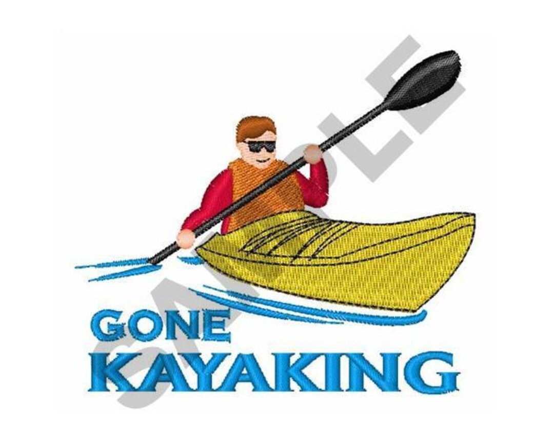 Gone Kayaking Machine Embroidery Design - Etsy