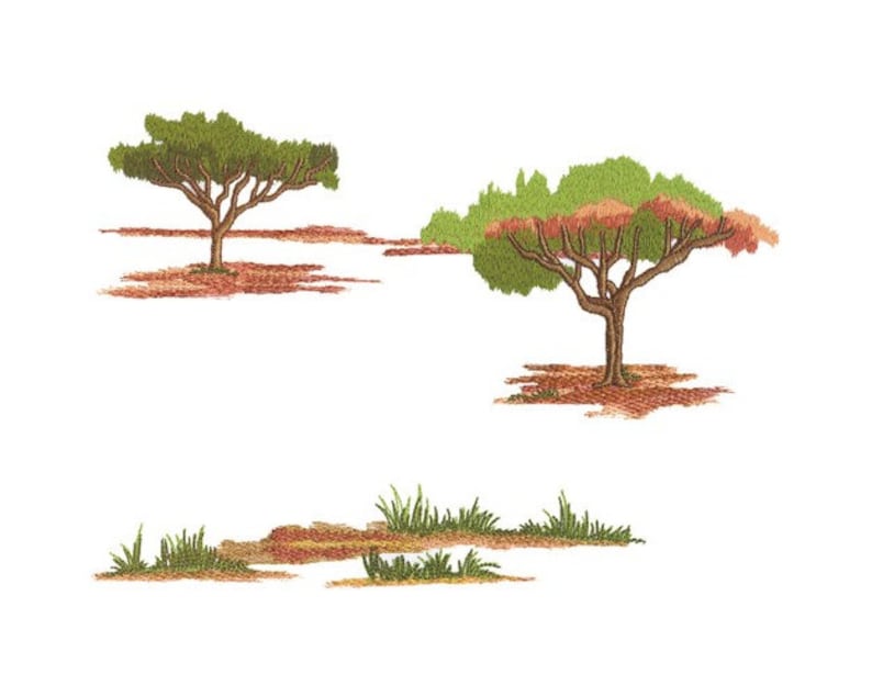 Safari Trees - Machine Embroidery Design - Etsy