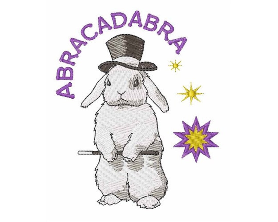 Abracadabra Rabbit - Machine Embroidery Design - Etsy