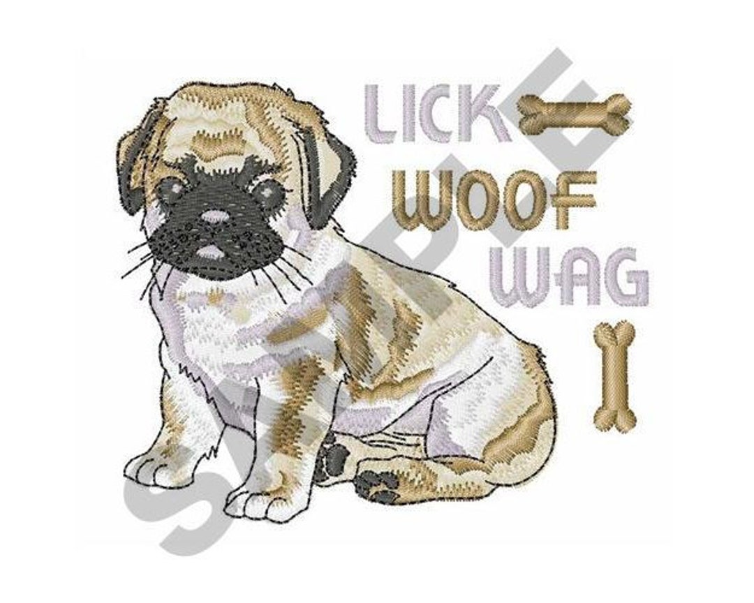 Lick Woof Wag Machine Embroidery Design - Etsy
