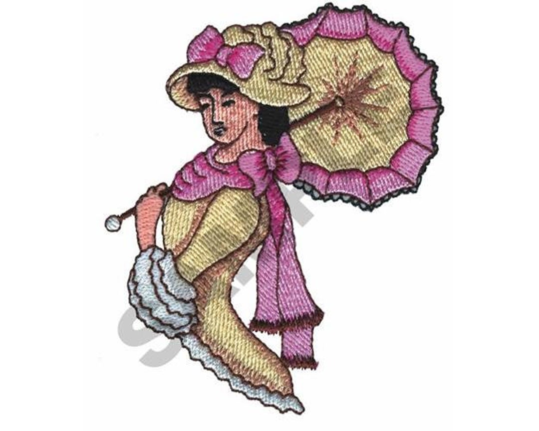 Victorian Woman Machine Embroidery Design - Etsy