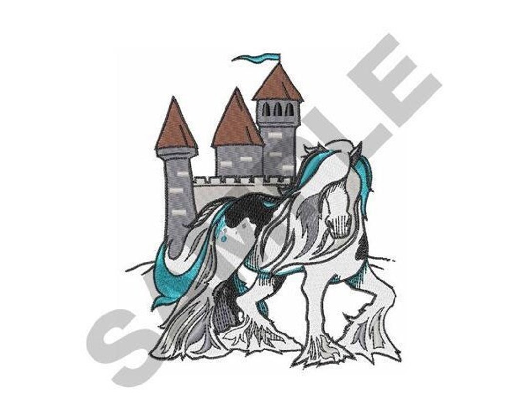 Horse and Castle Machine Embroidery Design - Etsy