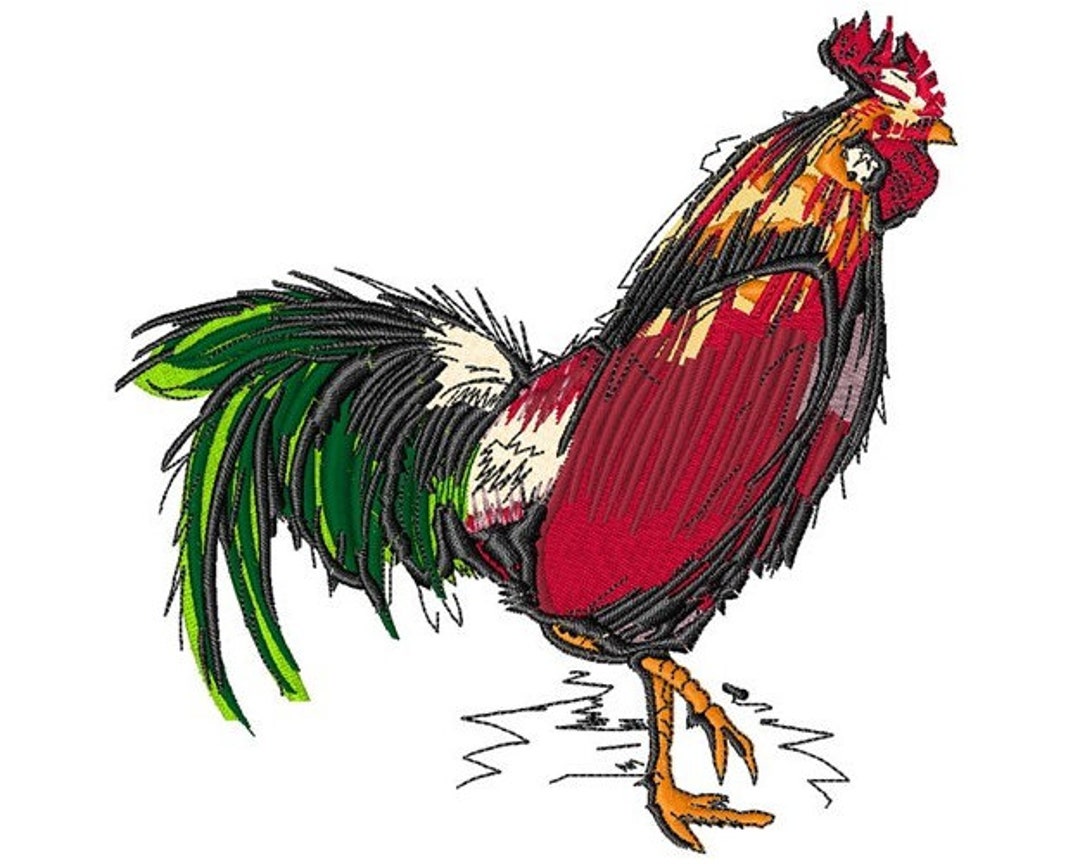Rooster Machine Embroidery Design - Etsy