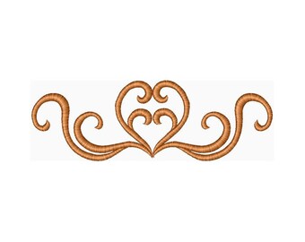 Heart Scroll Machine Embroidery Design - Etsy