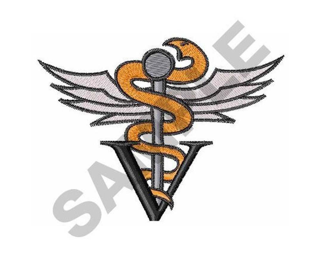 Veterinarian Caduceus Machine Embroidery Design - Etsy