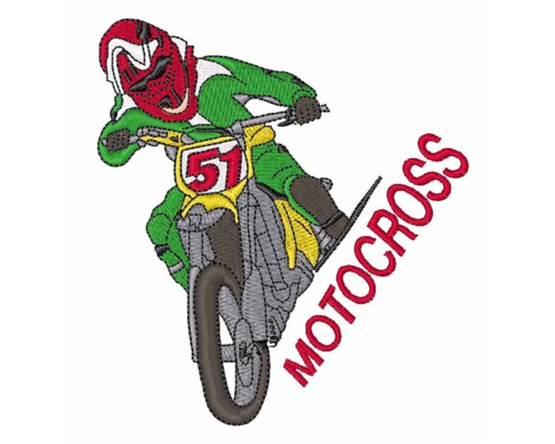 Motocross Machine Embroidery Design - Etsy