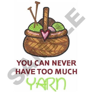 Too Much Yarn - Machine Embroidery Design - Etsy