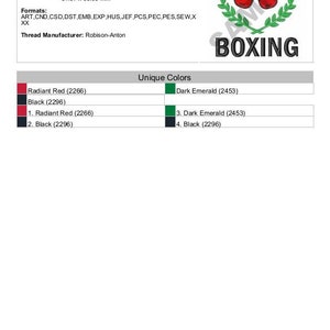 Boxing Crest Machine Embroidery Design - Etsy