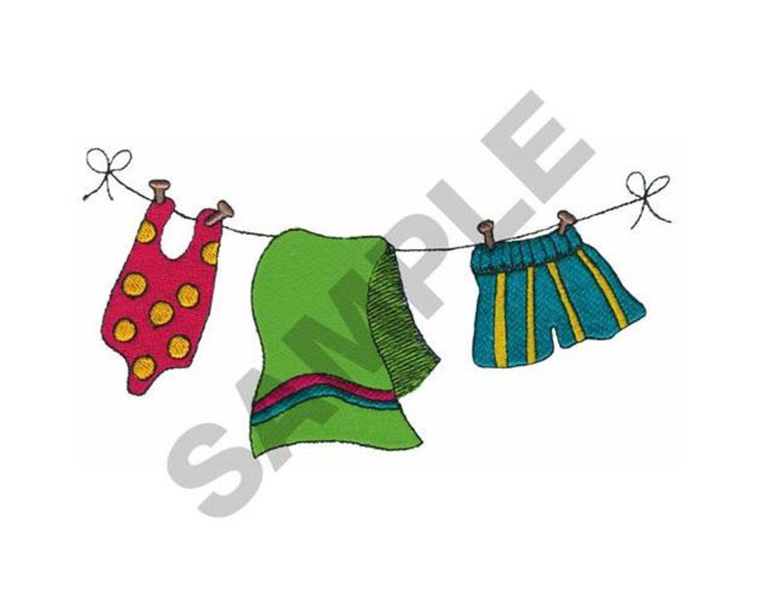 Summer Clothesline - Machine Embroidery Design - Etsy