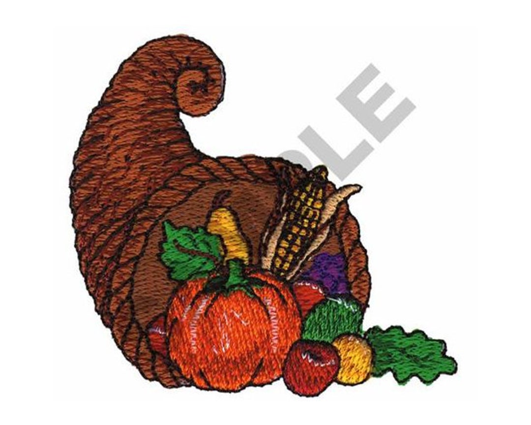 Cornucopia Machine Embroidery Design - Etsy