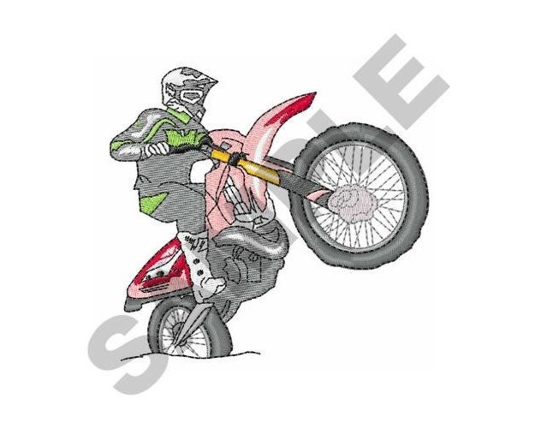 Motocross Rider Machine Embroidery Design - Etsy