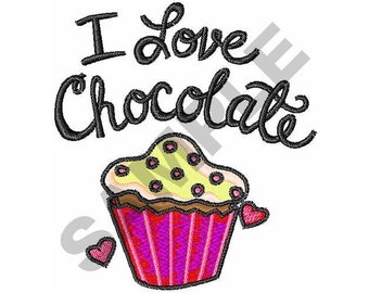 I Love Chocolate Machine Embroidery Design - Etsy