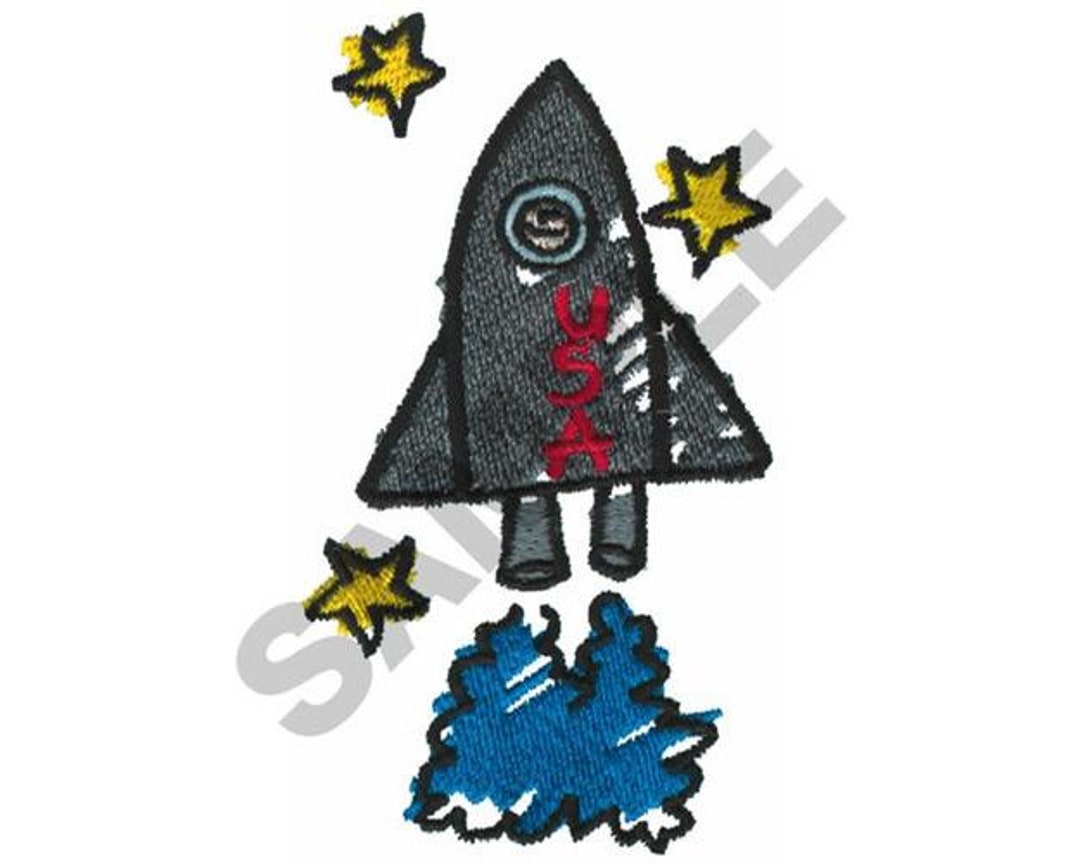 Rocket Machine Embroidery Design - Etsy