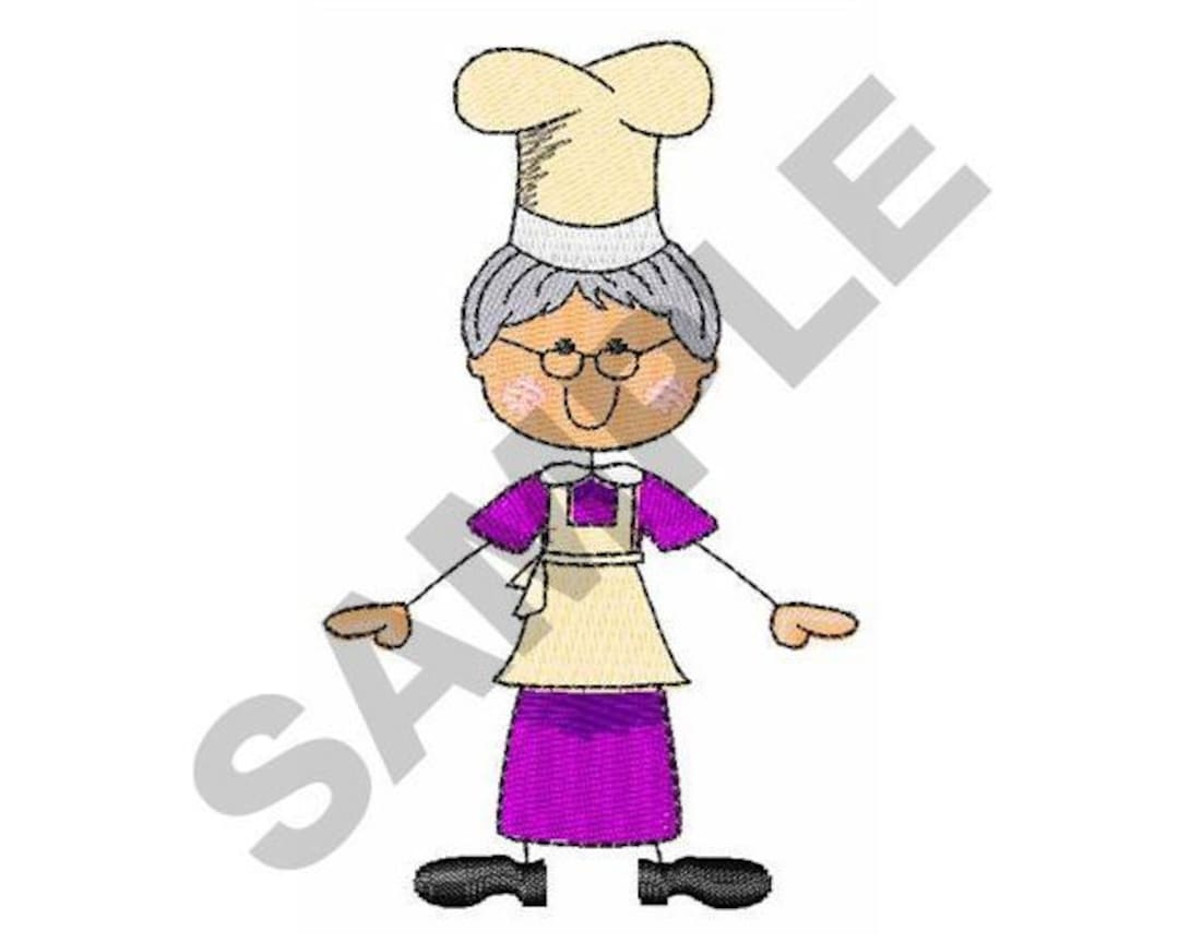 Woman Chef Machine Embroidery Design - Etsy
