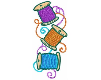 Spool of Thread Machine Embroidery Design, Embroidery Designs, Machine ...