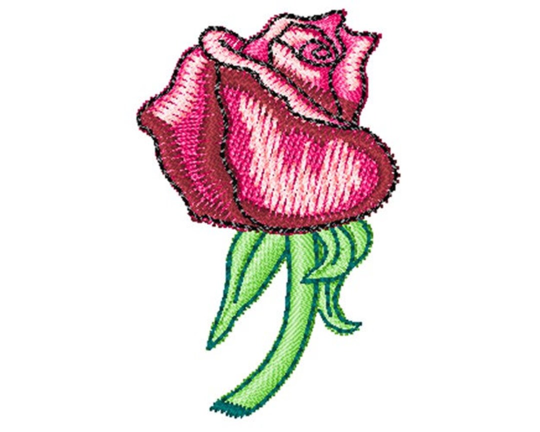Rosebud Machine Embroidery Design - Etsy