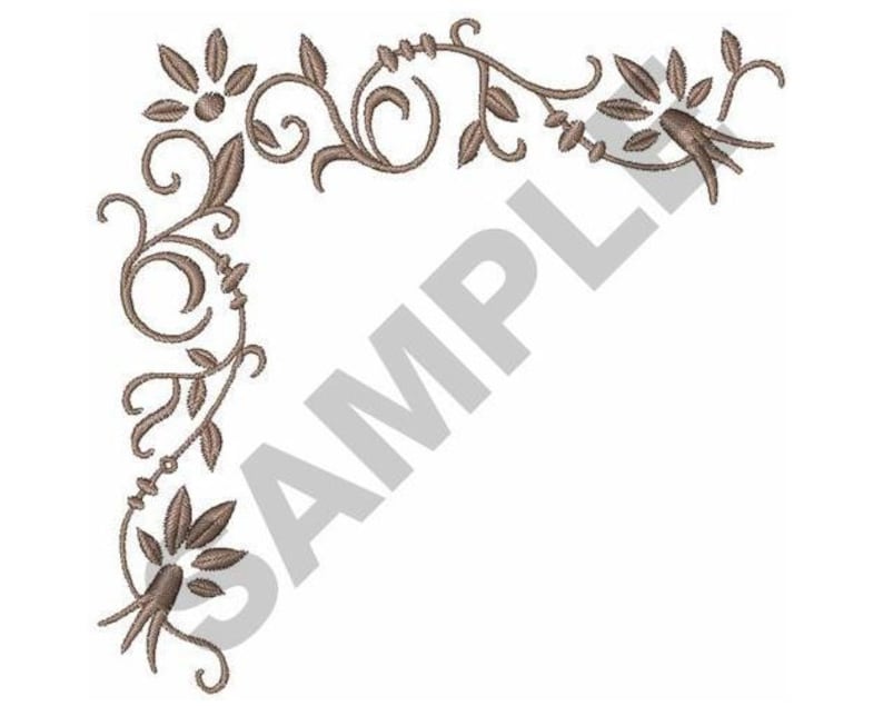 Scroll Corner Border - Machine Embroidery Design - Etsy