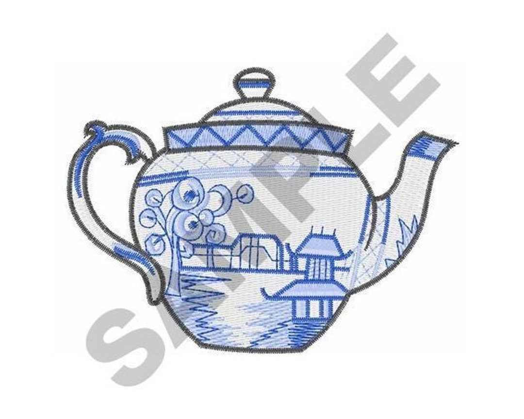 Japanese Teapot Machine Embroidery Design - Etsy