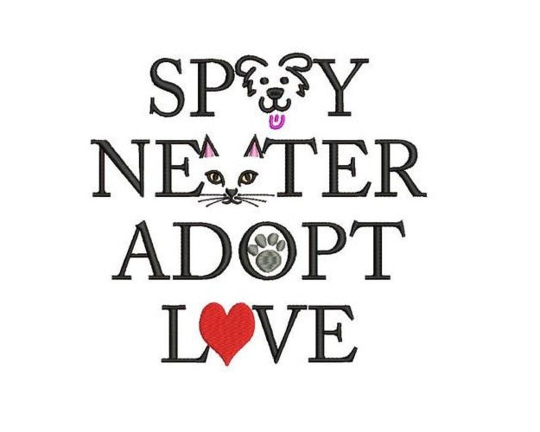 Spay Neuter - Machine Embroidery Design - Etsy
