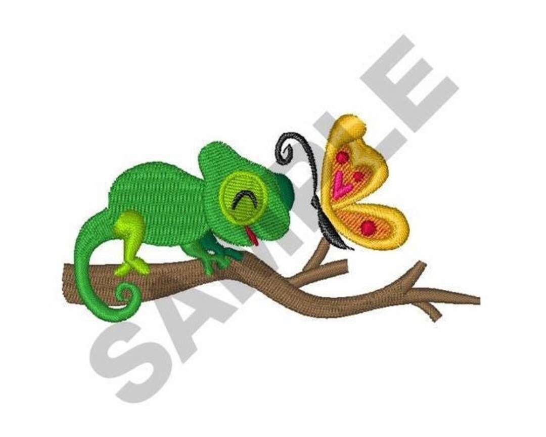 Chameleon Lizard - Machine Embroidery Design - Etsy
