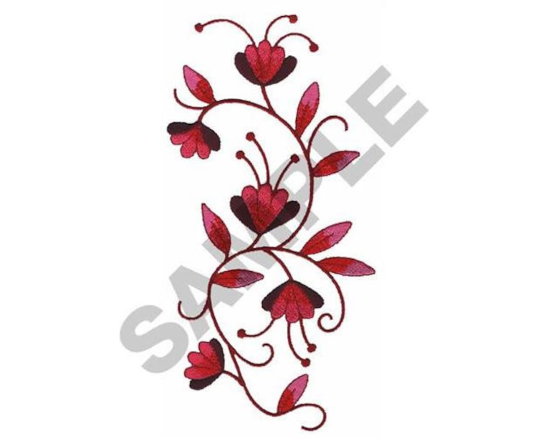 Flower Vine - Machine Embroidery Design - Etsy