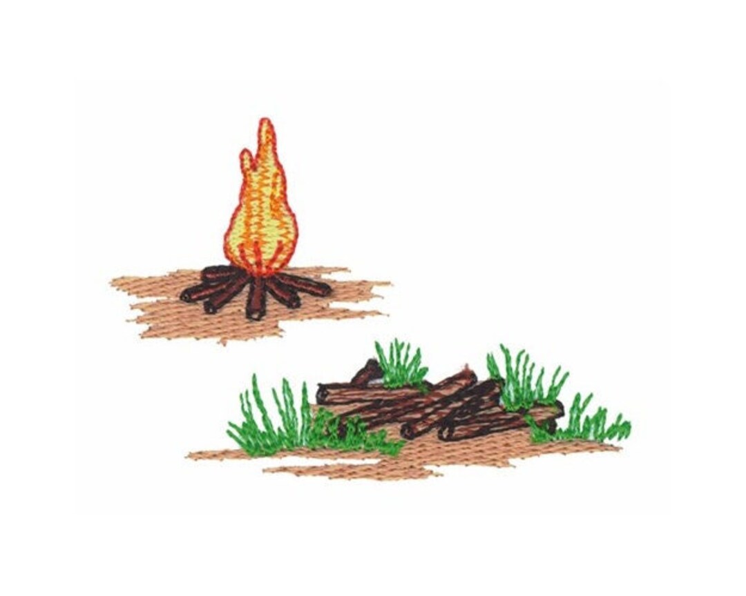 Campfire Machine Embroidery Design - Etsy