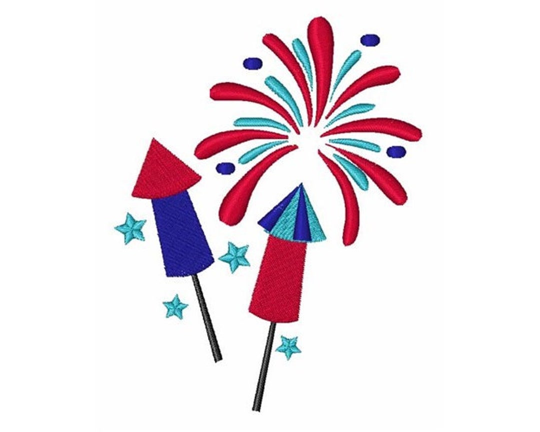 Rockets and Fireworks - Machine Embroidery Design - Etsy
