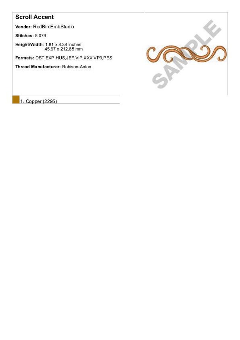 Scroll Accent - Machine Embroidery Design - Etsy