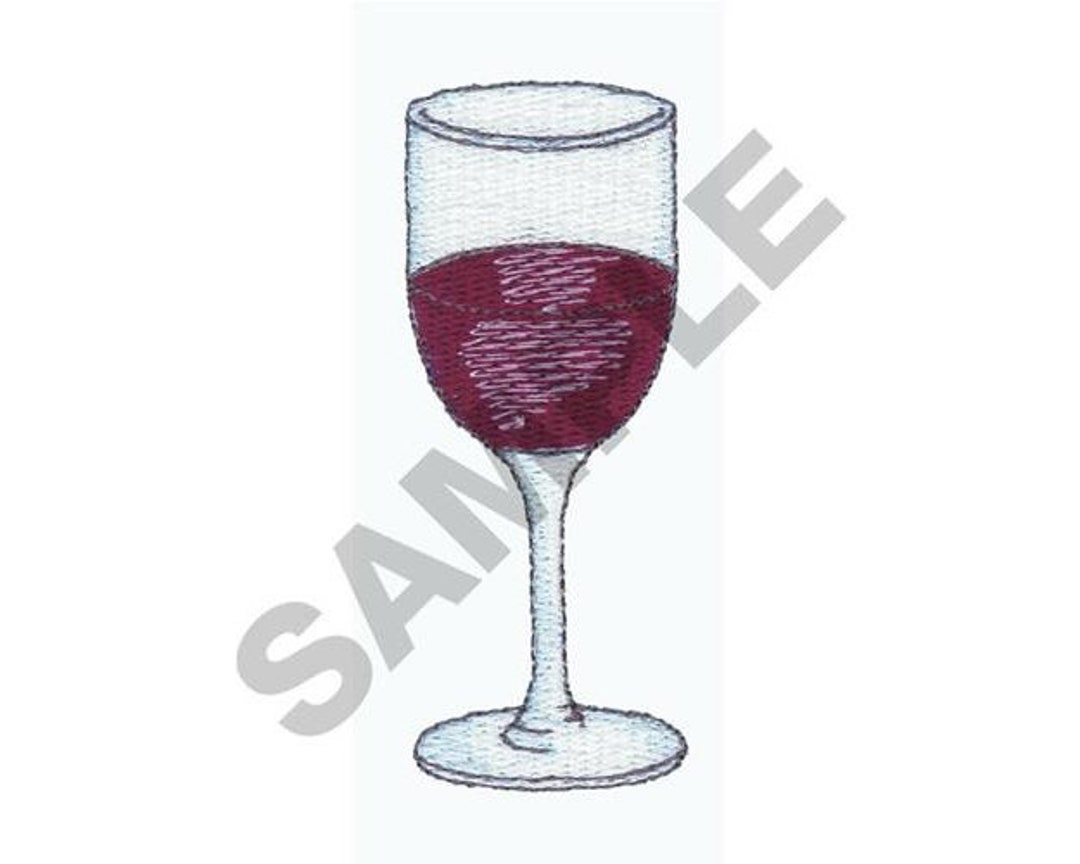 Wine Glass Machine Embroidery Design - Etsy