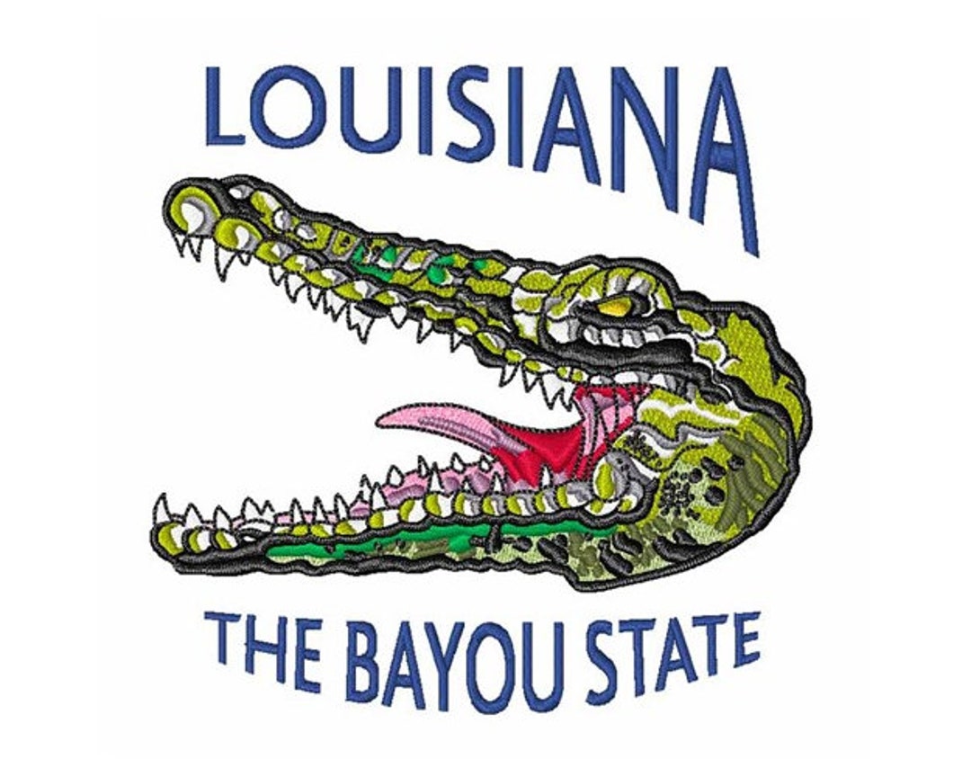 Louisiana Alligator - Machine Embroidery Design - Etsy