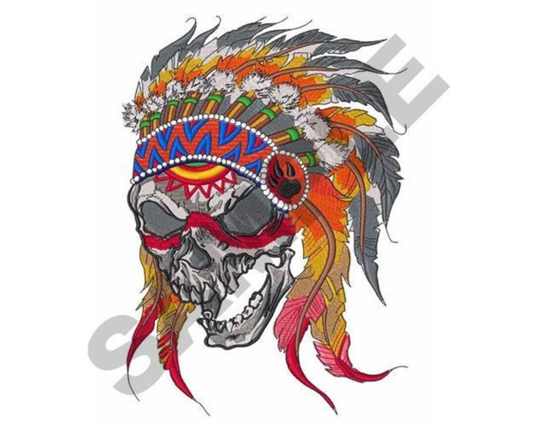 Indian Chief Skull - Machine Embroidery Design - Etsy