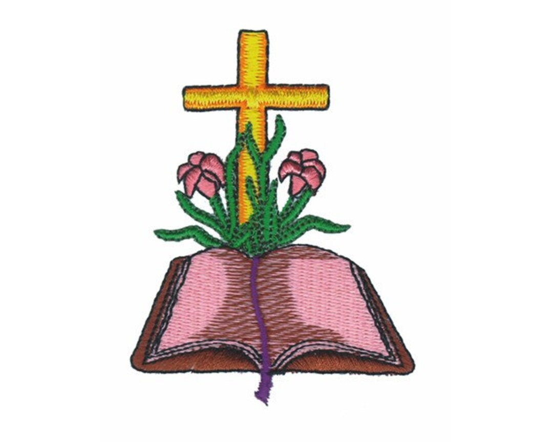 Cross With Bible Machine Embroidery Design - Etsy