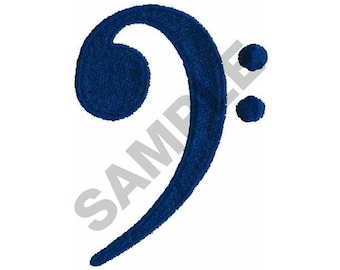 FIVE SIZES Bass Clef Embroidery Design - Etsy