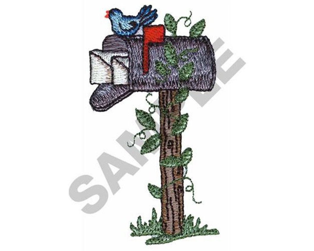 Mailbox, Vine, and Bird - Machine Embroidery Design - Etsy