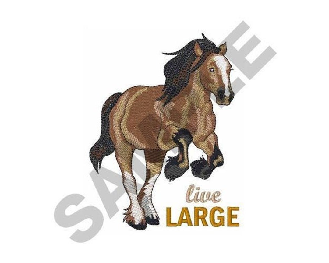 Live Large Machine Embroidery Design - Etsy