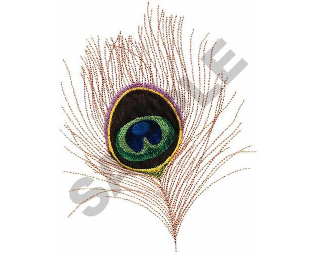 PEACOCK FEATHER APPLIQUE - Machine Embroidery Design - Etsy