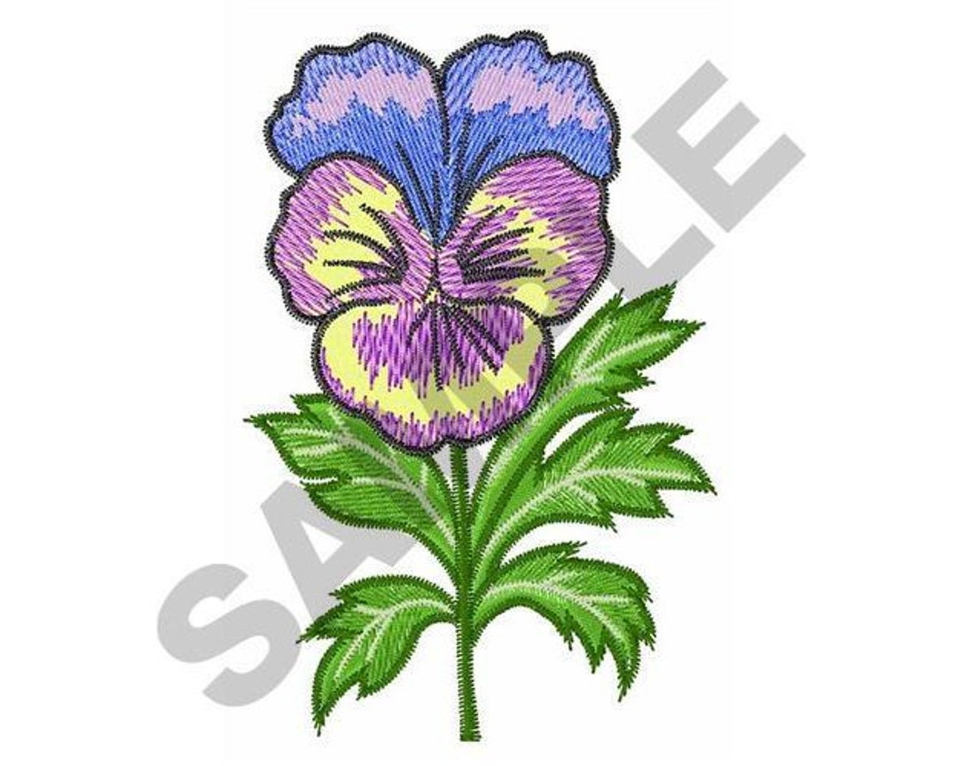 Pansy Flower Machine Embroidery Design - Etsy
