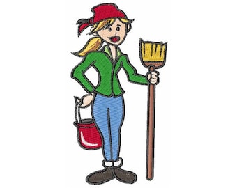 Housekeeping Equipment Machine Embroidery Design, Cleaning Tools ...