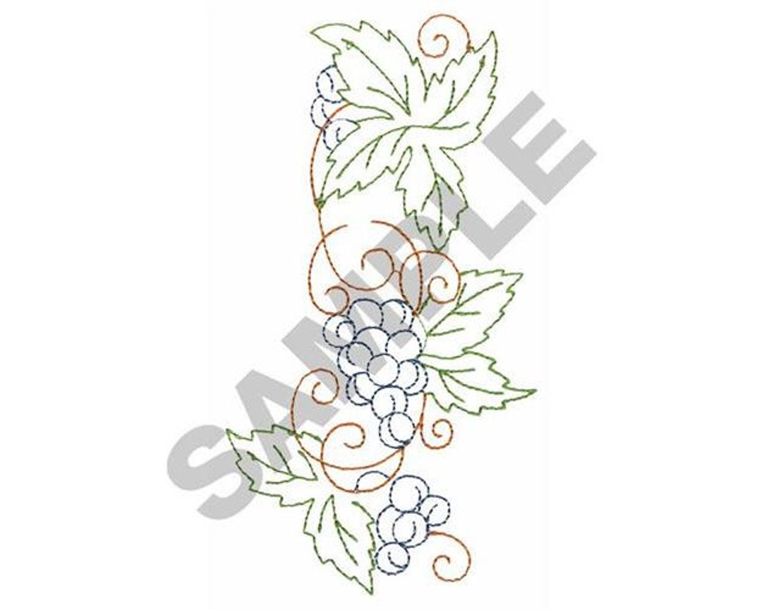 Grapevine Scroll Machine Embroidery Design - Etsy