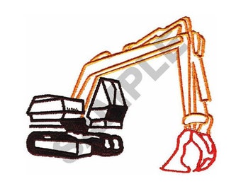 Excavator Machine Embroidery Design - Etsy