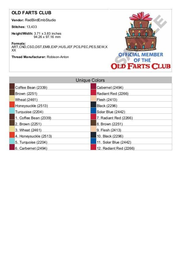 Old Farts Club Machine Embroidery Design - Etsy Australia